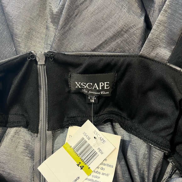 Xscape | Dresses | Xscape By Joanna Chen Midi Deep Silver Dress With ...